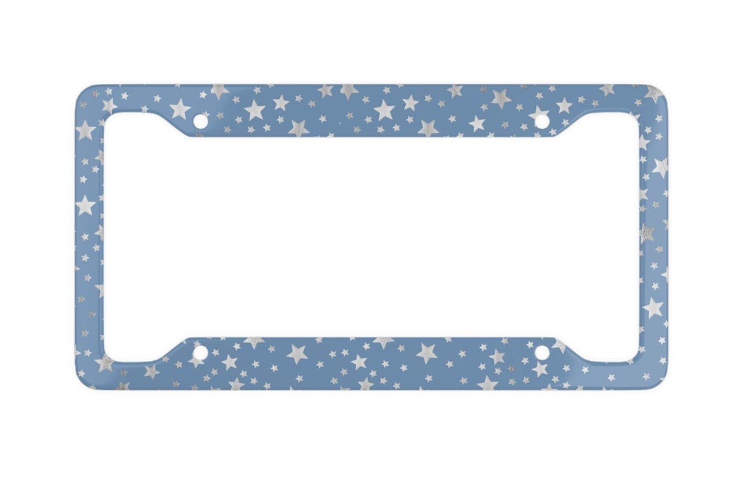 Silver Stars License Plate Frame- Star License Plate Cover- Stary Night ...