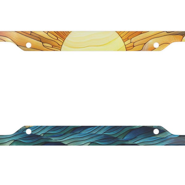 Blue White Seashells Ocean Aluminum Front License Plate Vanity Plate ...