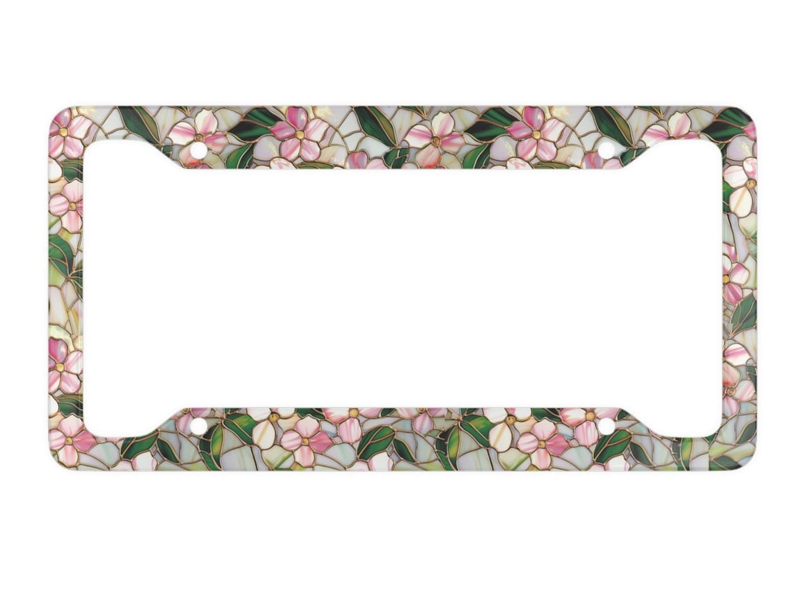 Midnight Rose Stained Glass License Plate Frame- Stained Glass License ...