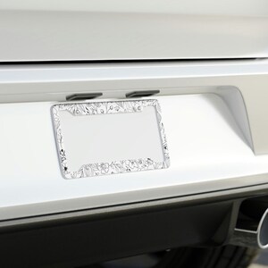 Floral Line Art License Plate Frame - Minimalist Floral License Plate ...