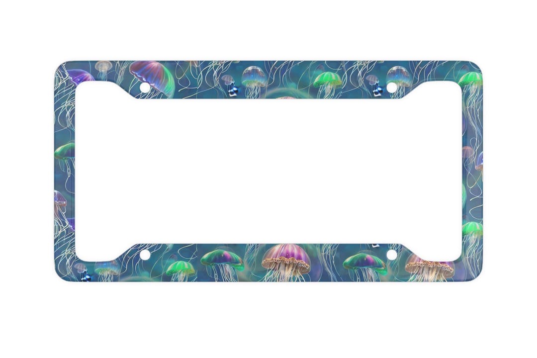 Neon Jellyfish License Plate Frame Ocean License Plate Cover Jellyfish ...