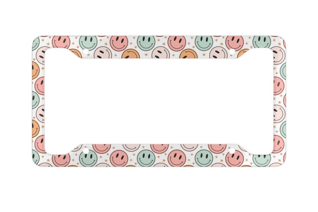 Be Happy License Plate Frame - Car Accessories - Smiley Face - License ...
