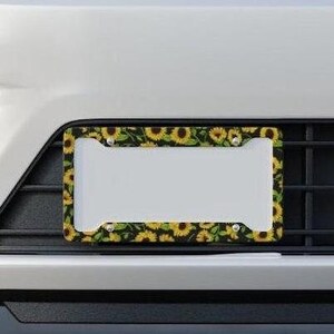 Sunflower License Plate Frame - Car Accessory - Sunflower Car Decor ...