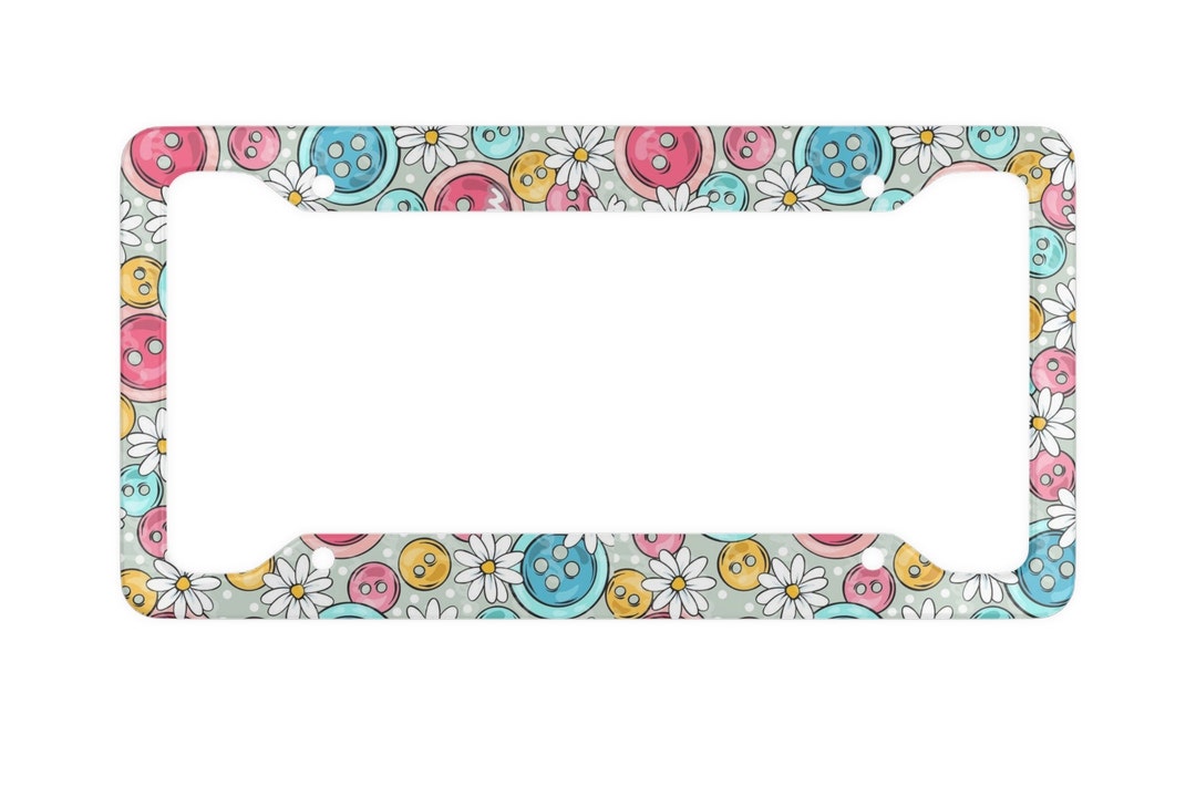 Buttons License Plate Frame- Buttons License Plate- Seamstress License ...