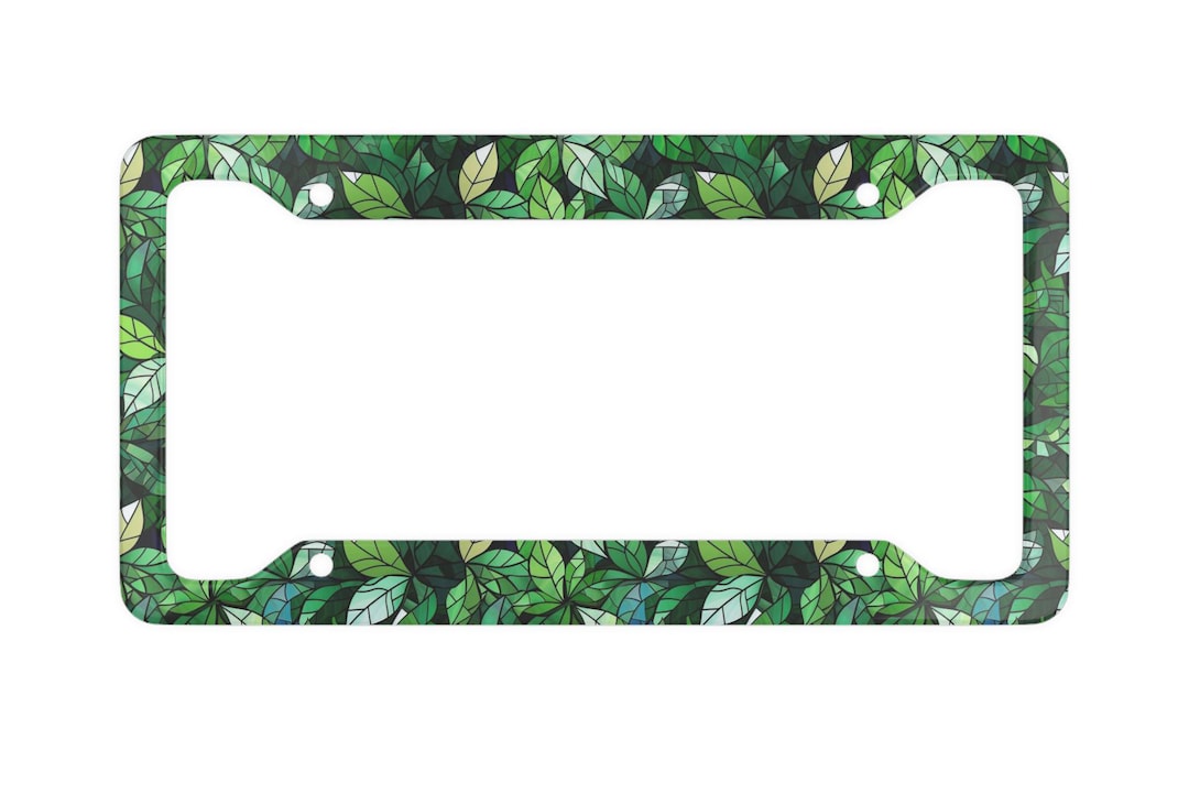 Stained Glass Leaves License Plate Frame- Ecology License Plate ...