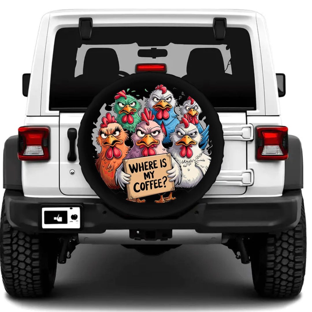 Angry Spare Tire Cover- Chickens Rear Tire Cover- Cute 4x4 Accessory ...