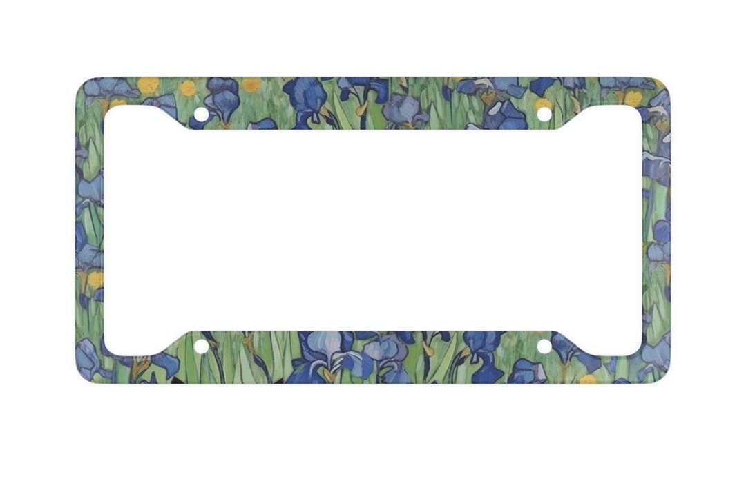Iris Watercolor License Plate Frame Floral License Plate Artists ...