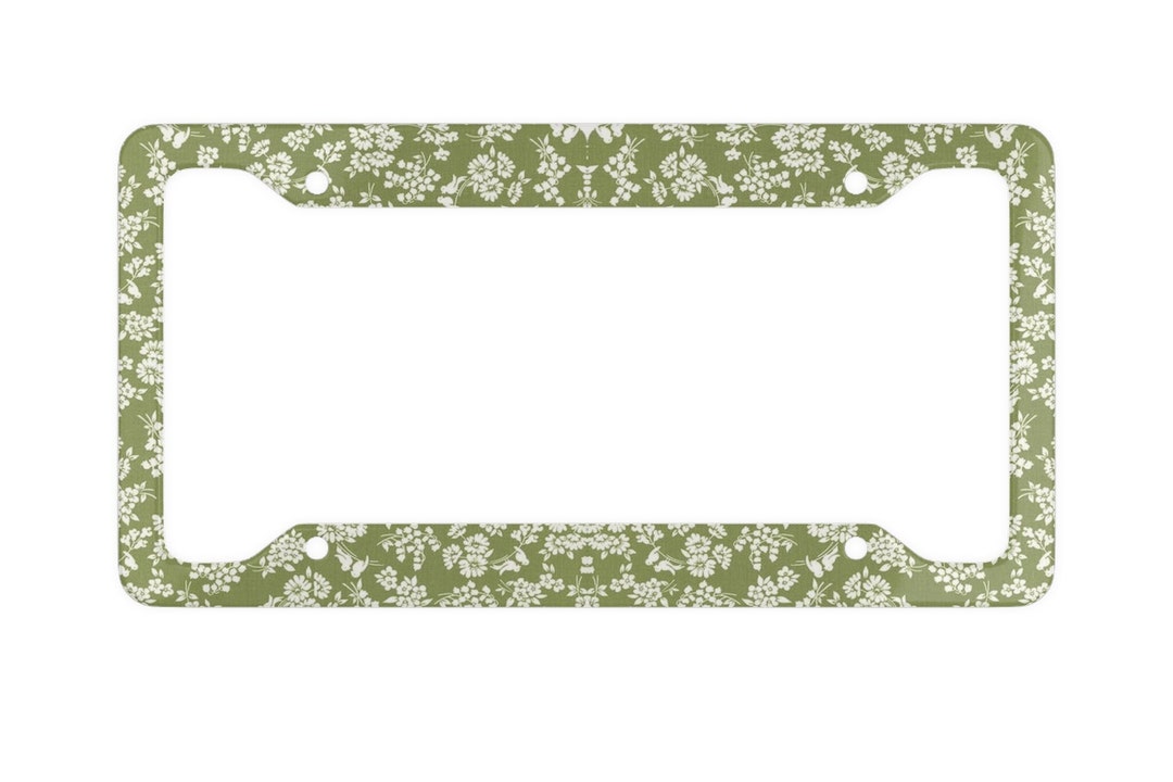 Ditsy Floral on Sage License Plate Frame- Cute Car Accessory- Flower ...