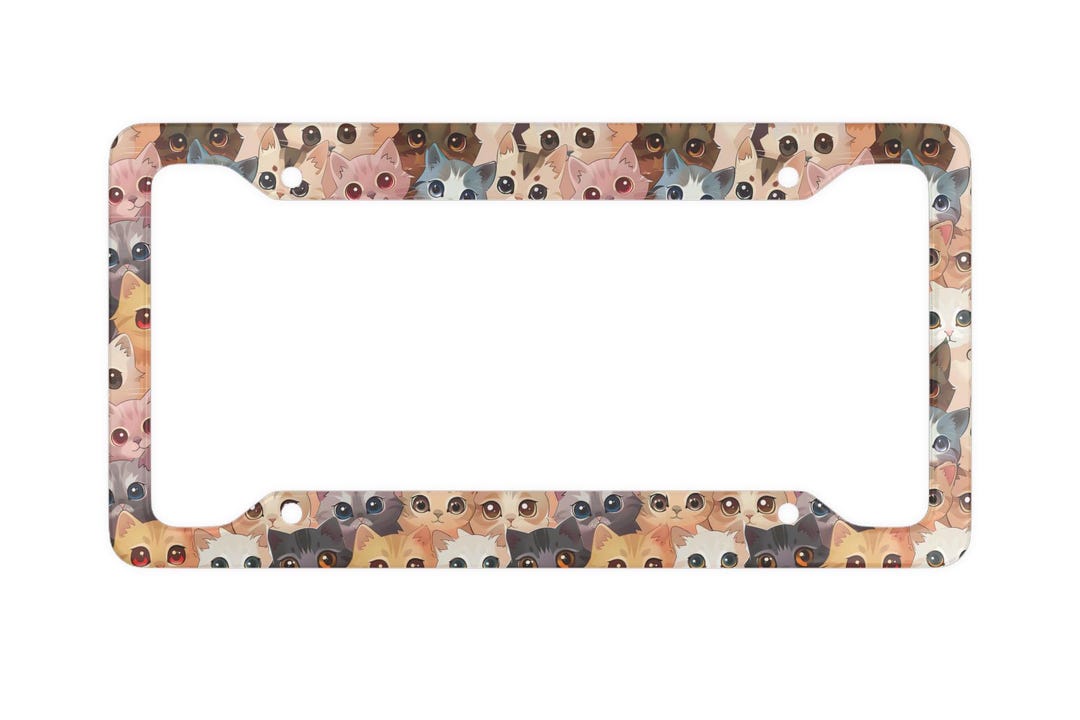 Curious Cat License Plate Frame License Plate Cover Cat License Plate ...