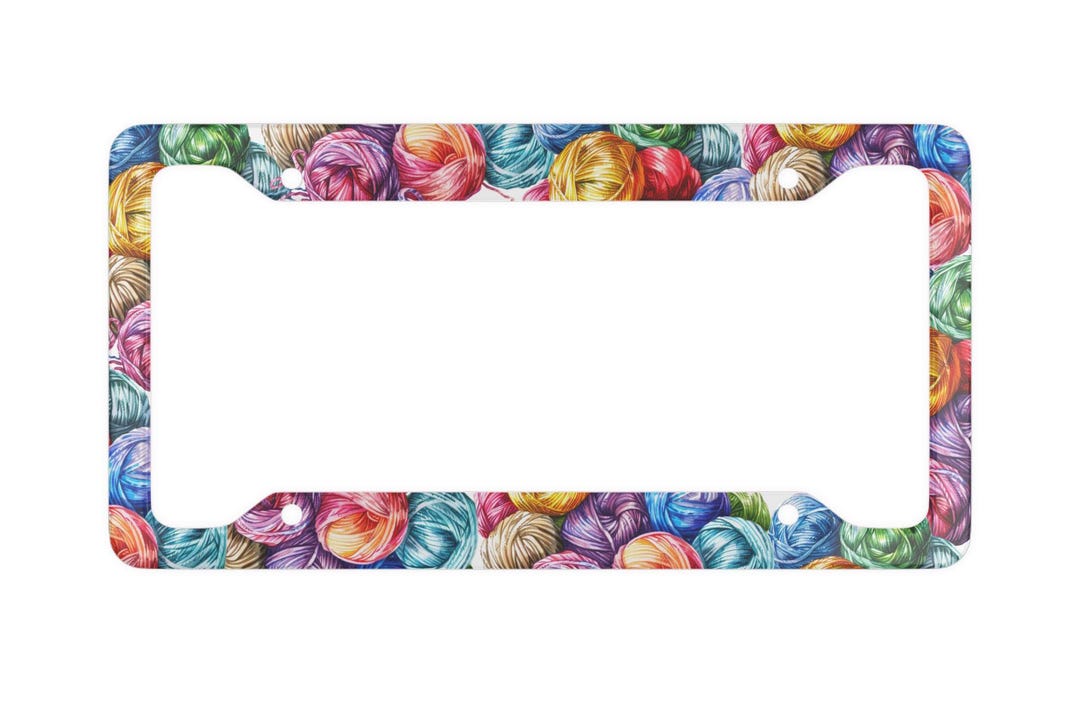Twisted Yarn License Plate Frame - Knitter License Plate Cover - Gift ...