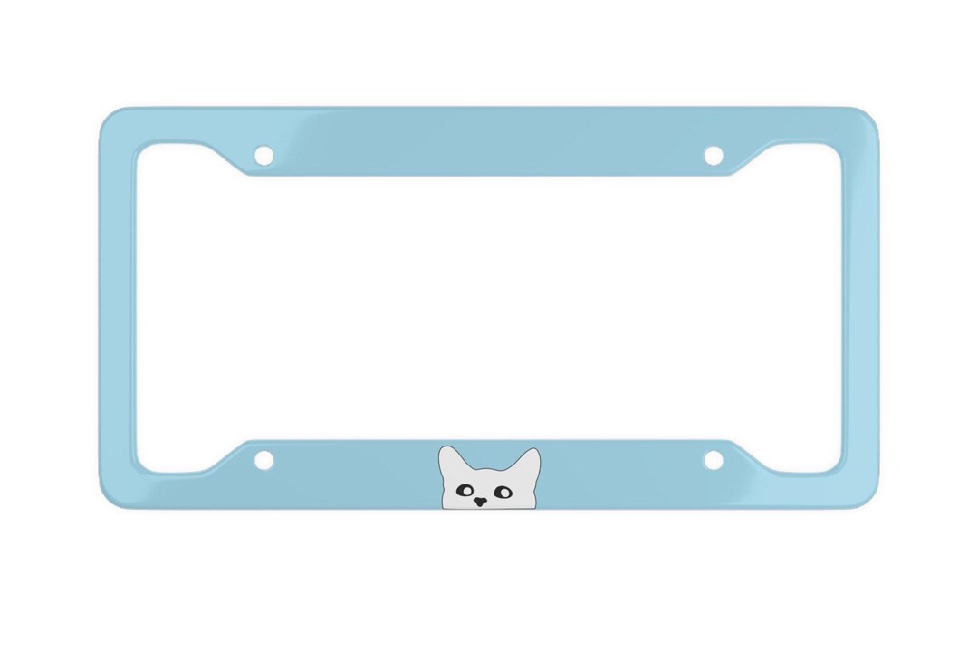 Peeking Cat License Plate Frame - Car Accessory - Cat License Plate ...