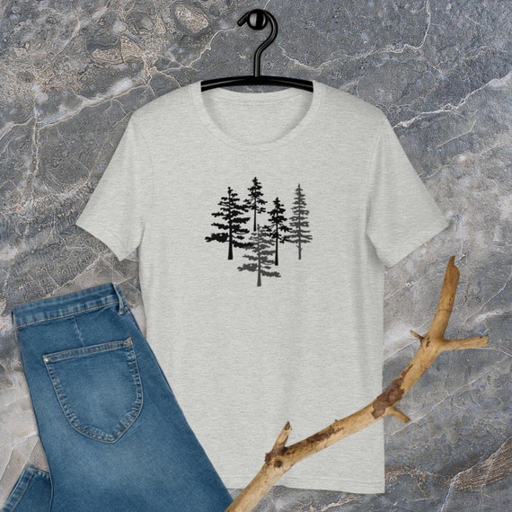 Pine Tree T-shirt Pine Tree Forest Shirt Hiking T-shirt - Etsy
