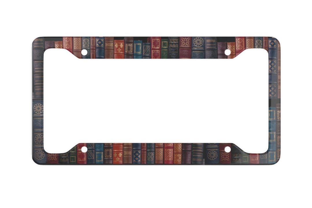 Antique Book License Plate Frame - License Plate Frame - Book Spines ...