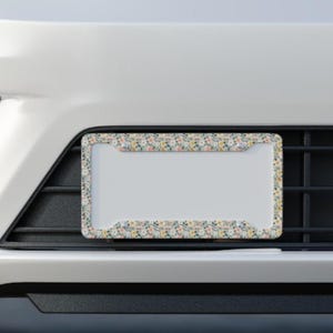 Primrose on Sage License Plate Frame- Floral License Plate Cover ...