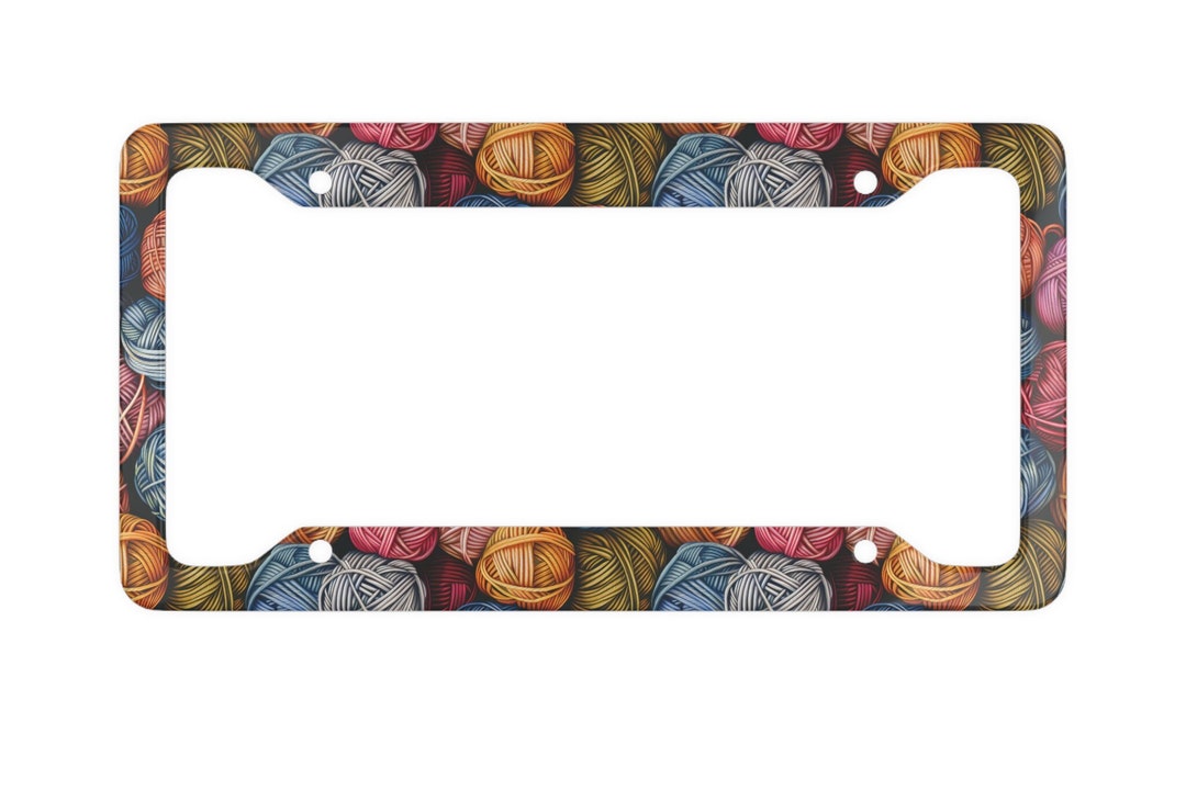 Balls of Yarn License Plate Frame- Knitting License Plate- Crochet ...