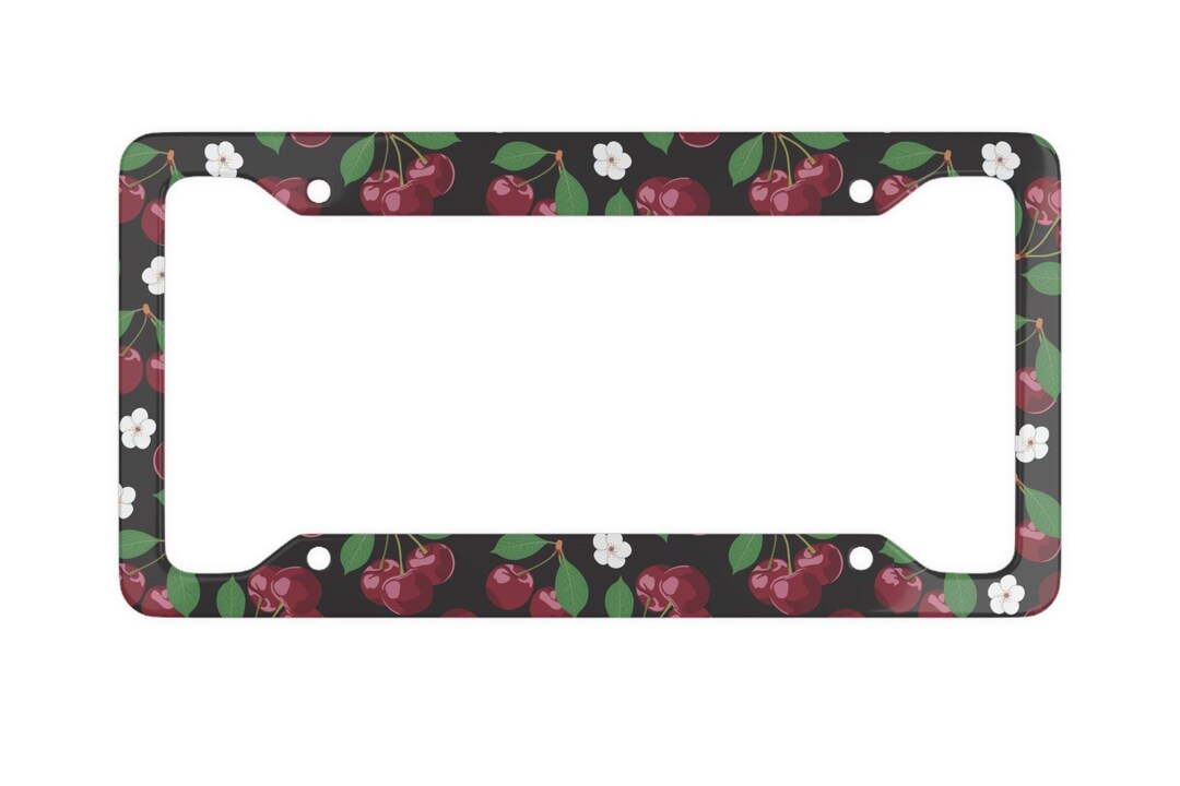 Black Cherries License Plate Frame- Cherry License Plate Cover- Cherry ...