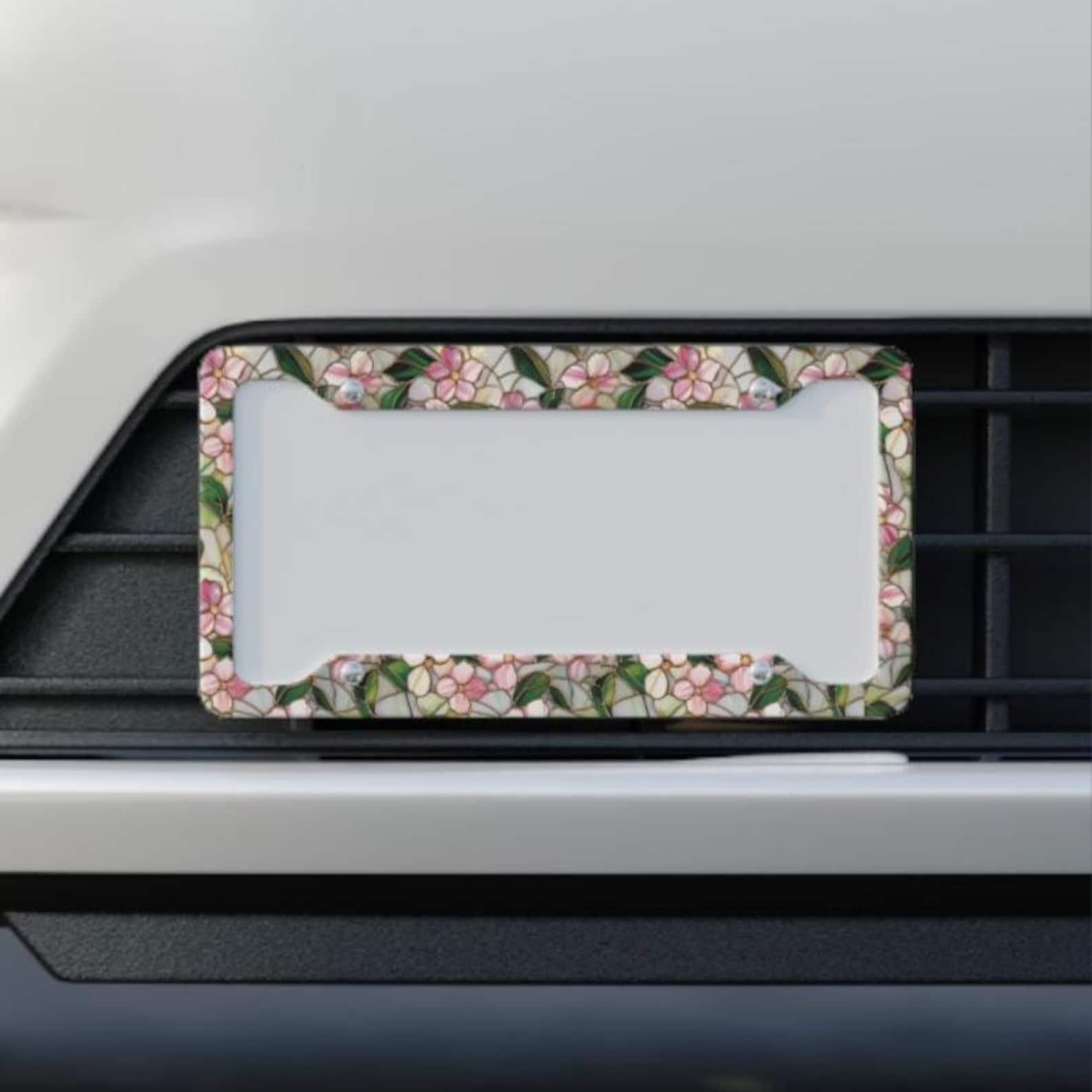 Midnight Rose Stained Glass License Plate Frame- Stained Glass License ...