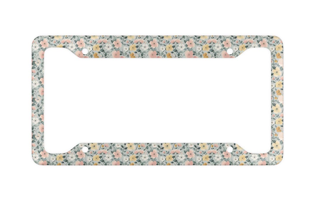 Primrose on Sage License Plate Frame- Floral License Plate Cover ...
