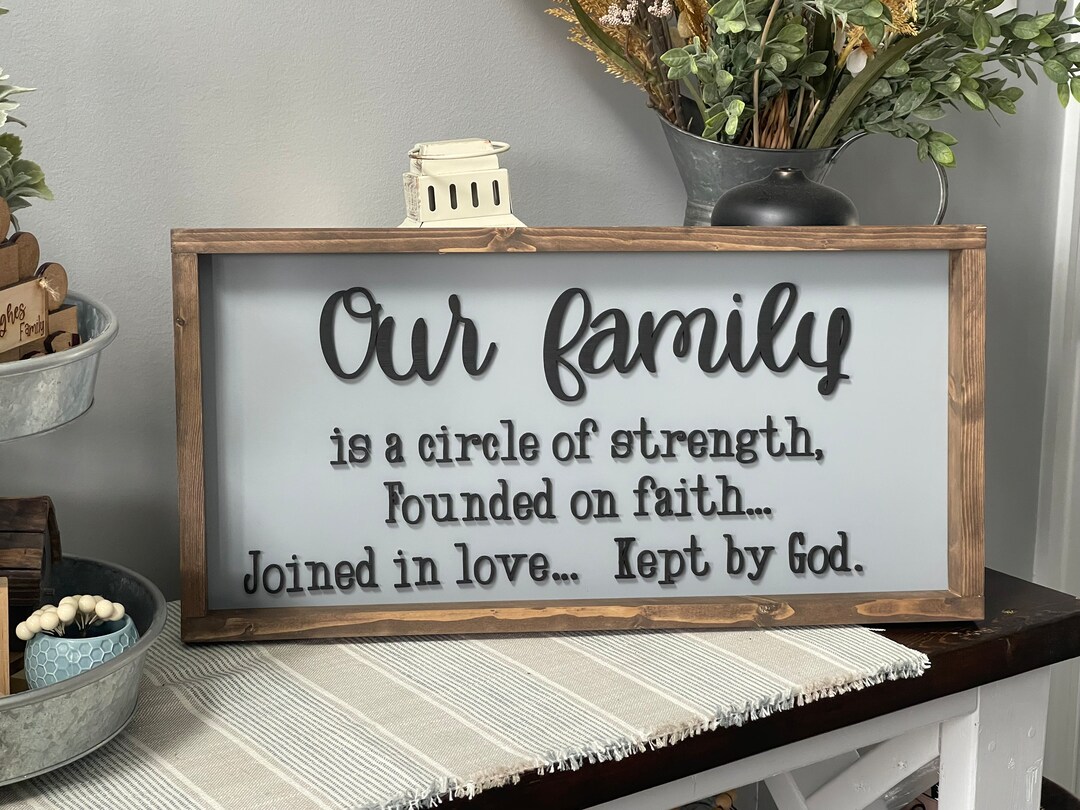 Our Family Farmhouse Sign/ Family Sign/ Framed Wood Sign/ Inspiration ...