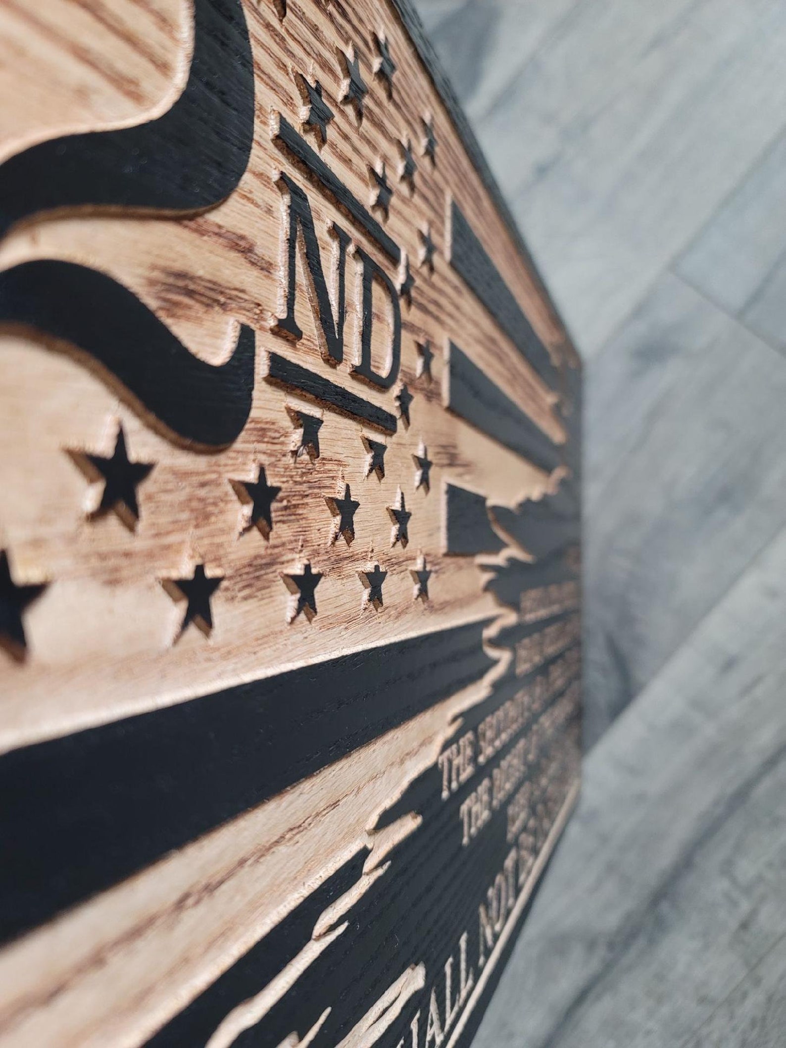 Wood American Flag Carved Rustic Flag 2nd Amendment Red Oak American ...