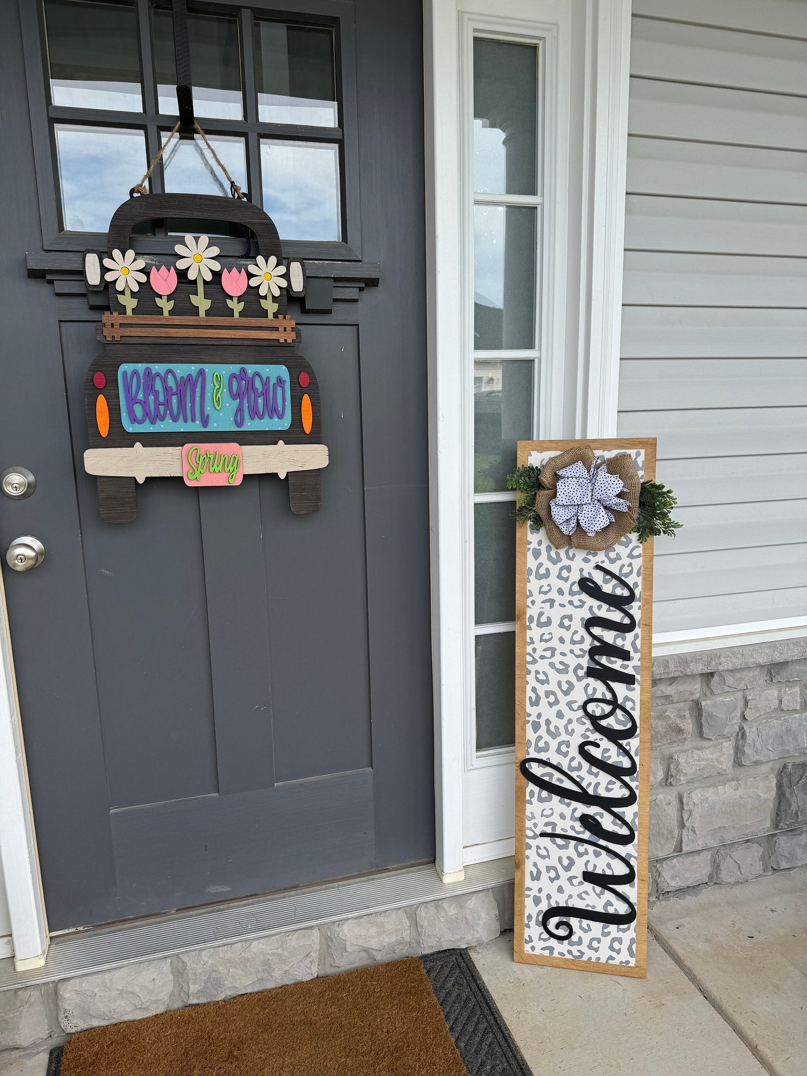 Welcome Leopard Print Porch Leaning Sign/ Welcome Leaning Sign/ Leopard ...