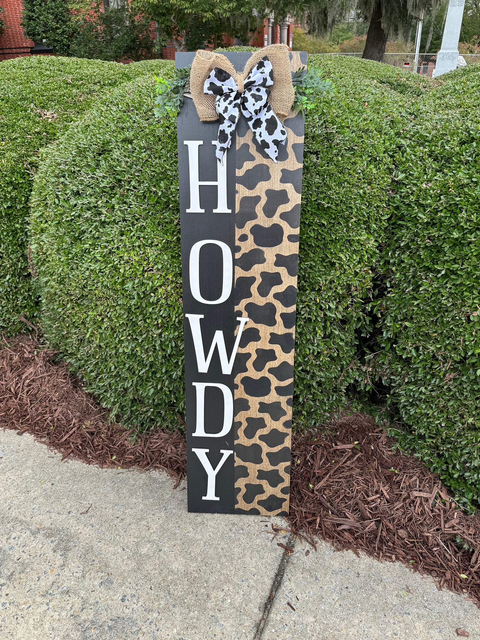 Howdy Cow Print Porch Leaning Sign/ Howdy Leaning Sign/ Cow - Etsy