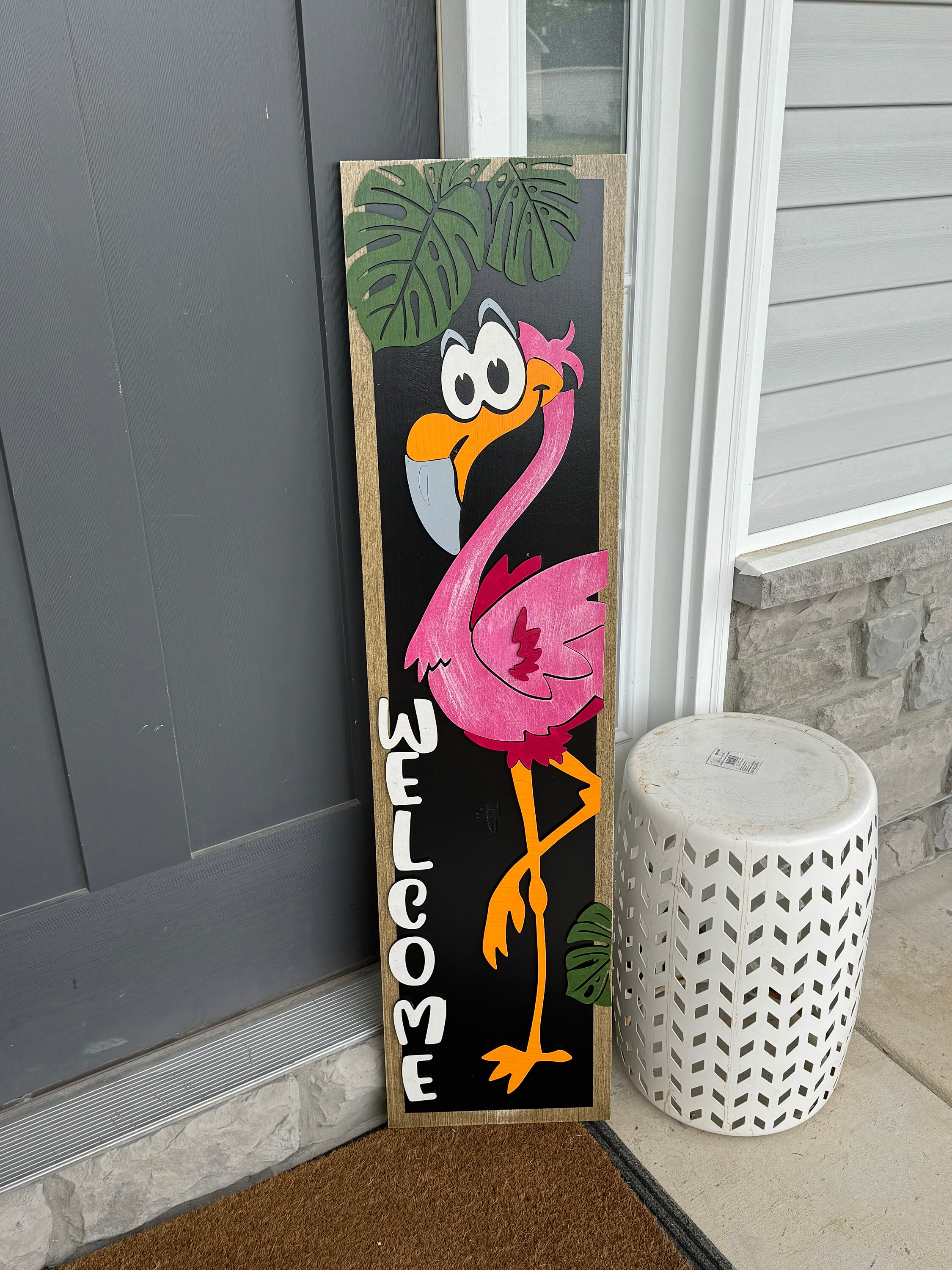 Flamingo Summer Porch Sign/ Flamingo/ Flamingo Sign/large Summer Sign ...