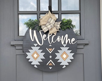 Aztec Western Theme Door Hanger, Home Door Hanger, Rustic Decor ...