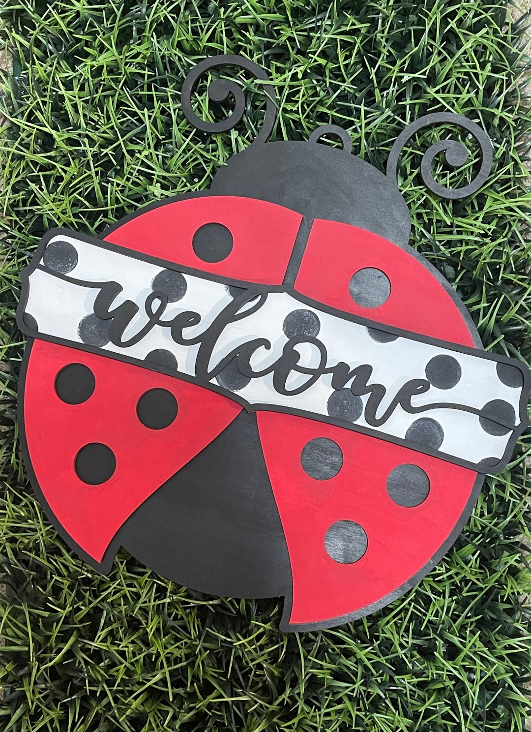Lady Bug Door Hanger/ Candy Bug Front Door Sign/ Sign for the Spring ...