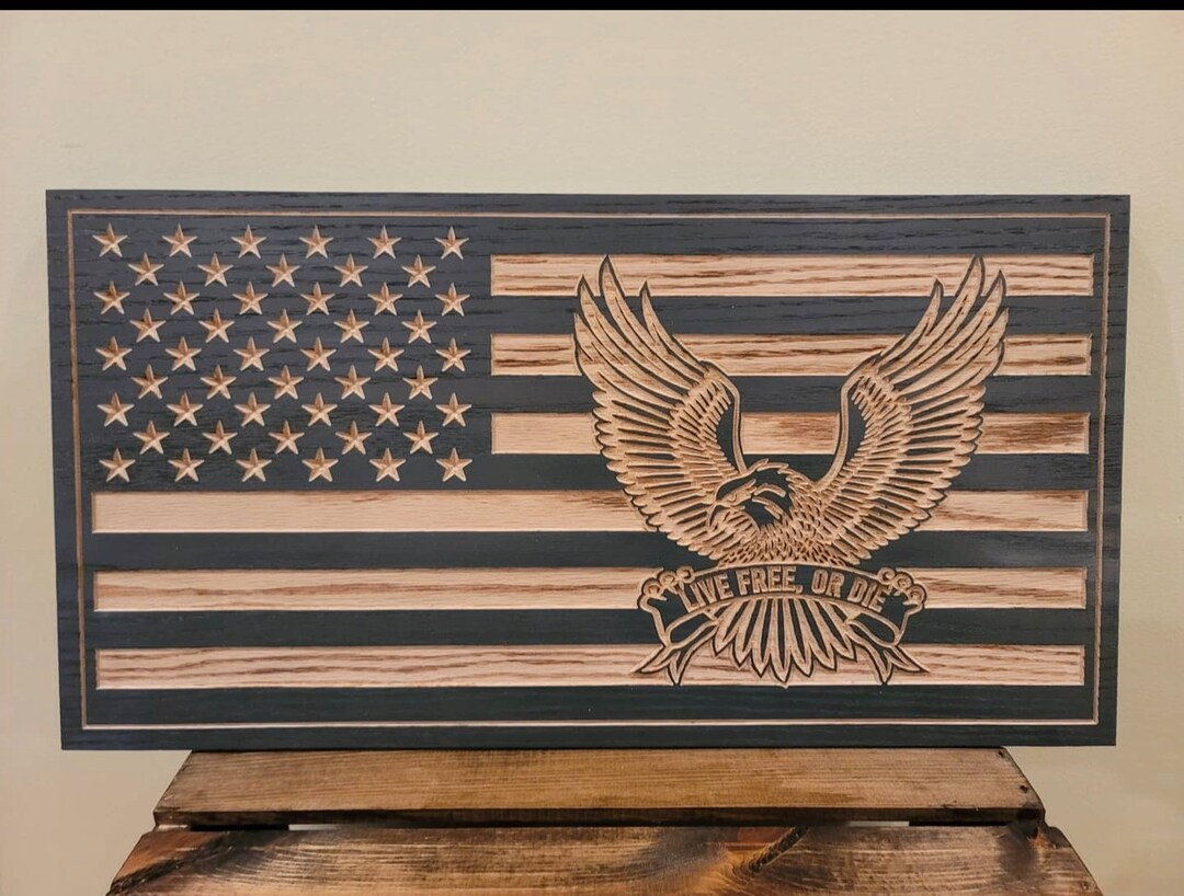 Live Free Eagle American Flag - Etsy