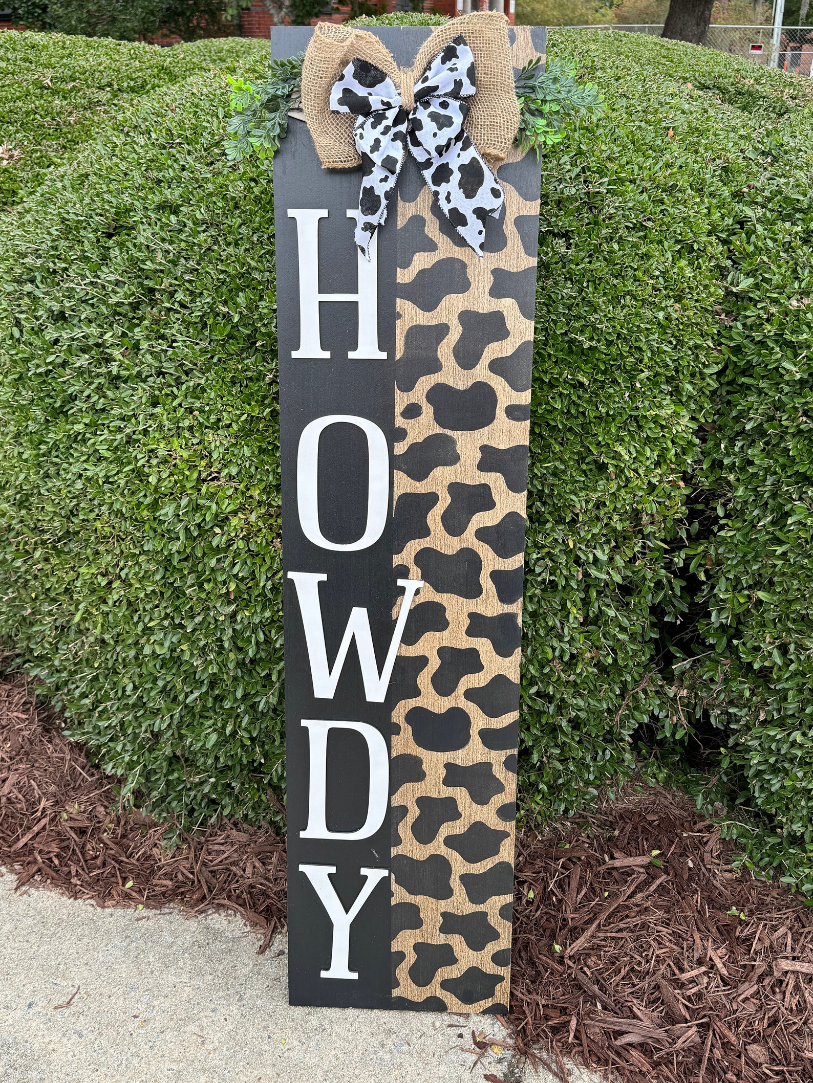 Howdy Cow Print Porch Leaning Sign/ Howdy Leaning Sign/ Cow - Etsy