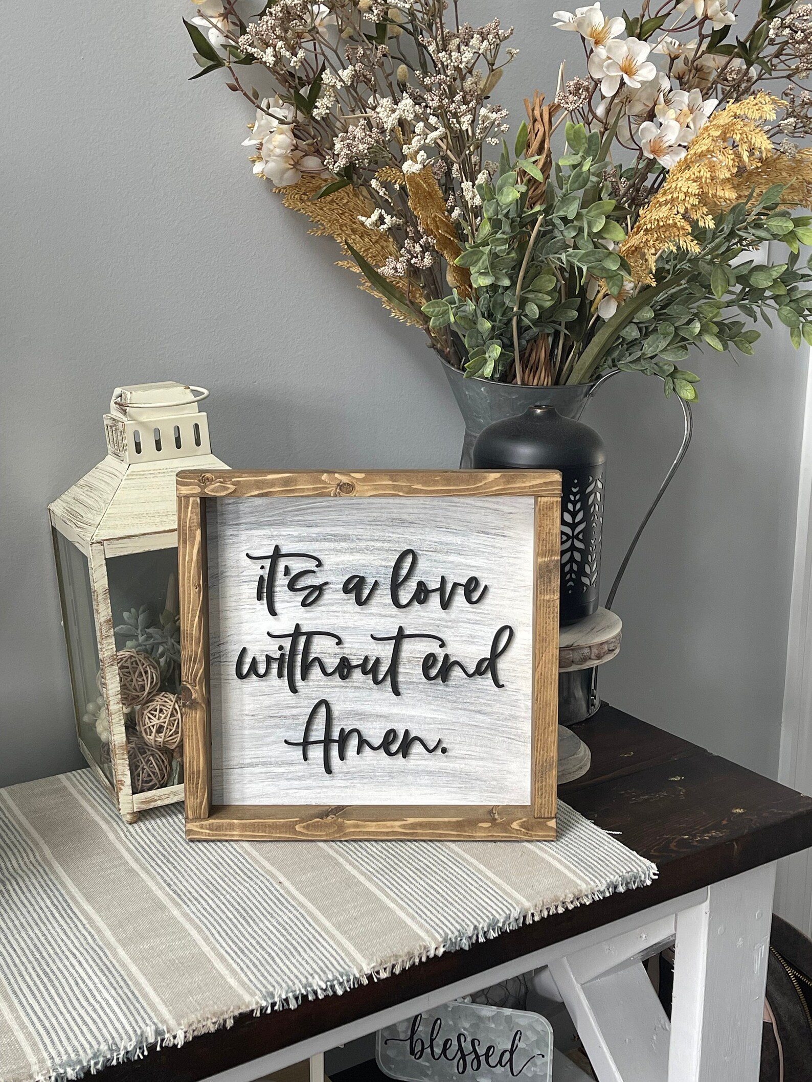 It's a Love Without End Amen Farmhouse Sign; Country Song Sign/ Wood ...