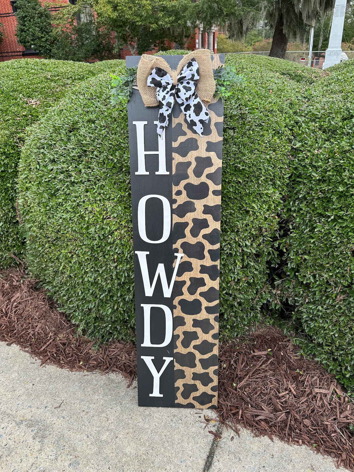 Howdy Cow Print Porch Leaning Sign/ Howdy Leaning Sign/ Cow - Etsy