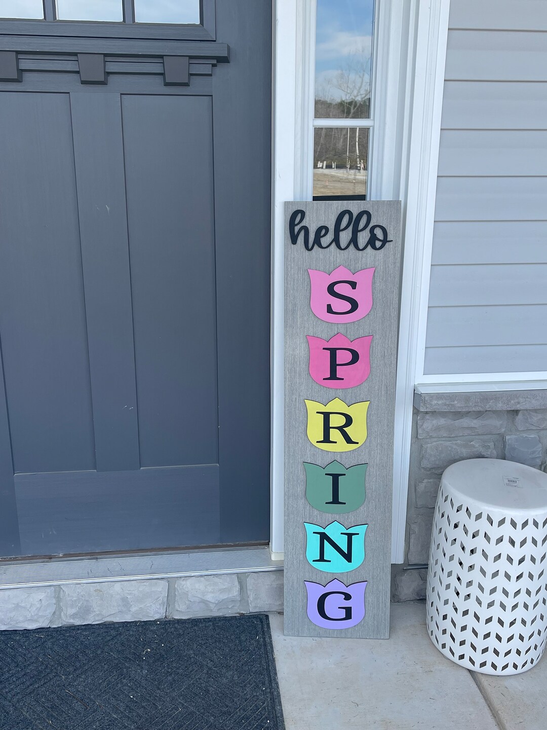 Hello Spring Porch Leaning Sign/ Spring Large Porch Sign/ Sign for the ...