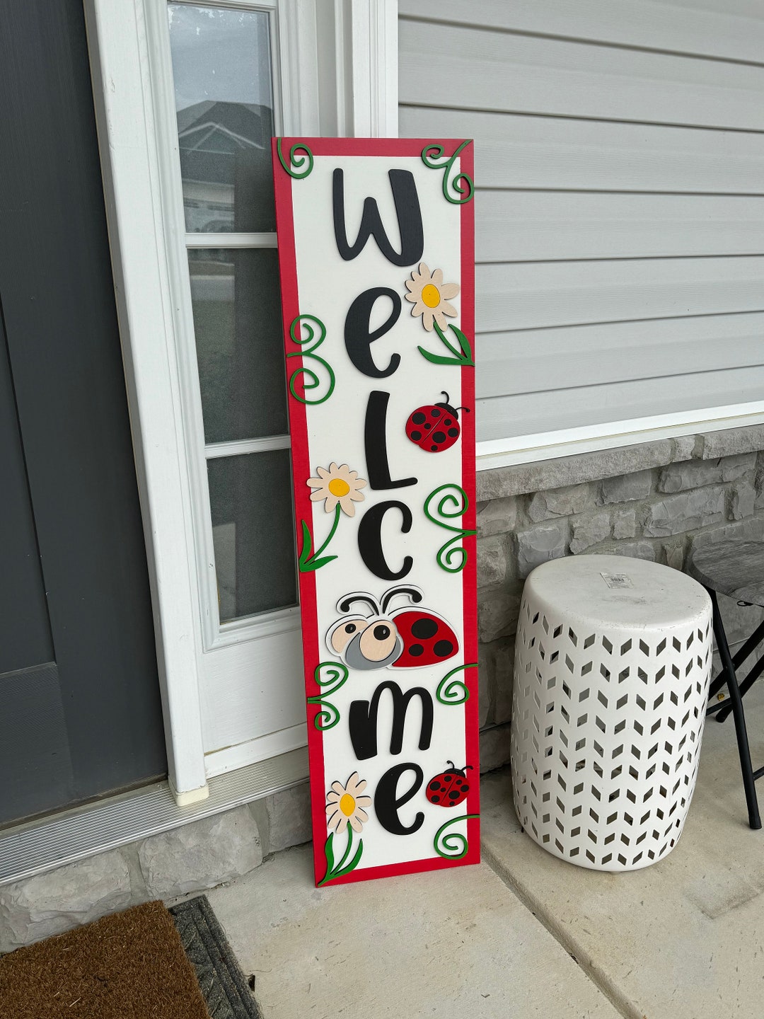 Lady Bug Porch Sign/ Ladybug Sign/ Summer Sign/ Large Ladybug Sign - Etsy