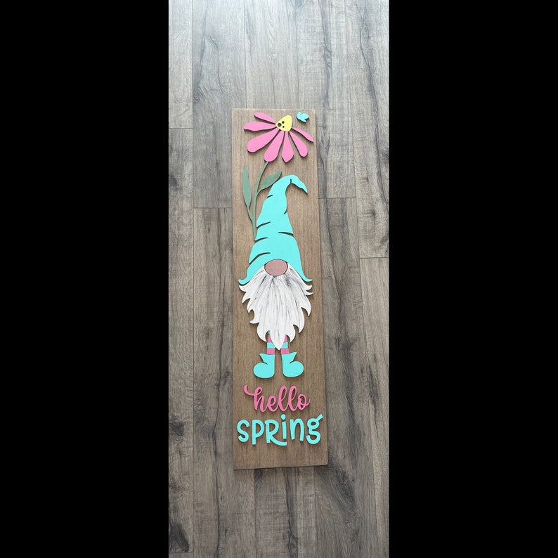 Porch Sign/ Gnome Porch Sign/ Garden Gnome Spring/ Gnome Decor/ Spring ...