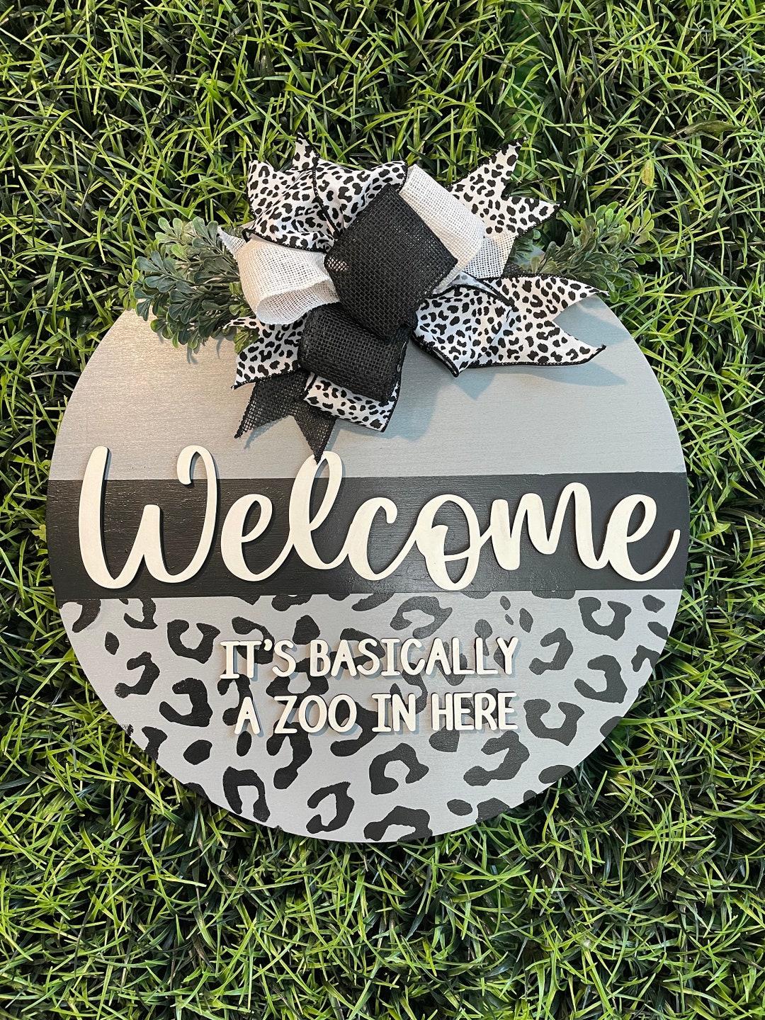 Welcome Cheetah Door Hanger/ Welcome Door Sign/ Cheetah Sign/ Door Sign ...