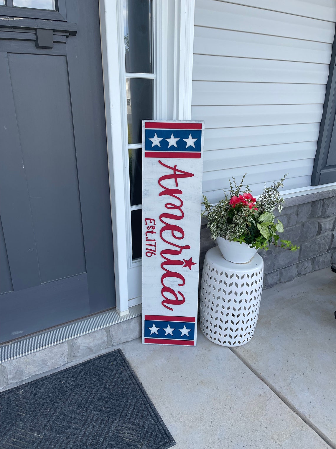 Patriotic 4th of July Porch Sign/ Patriotic Sign/ July 4th Large Sign ...