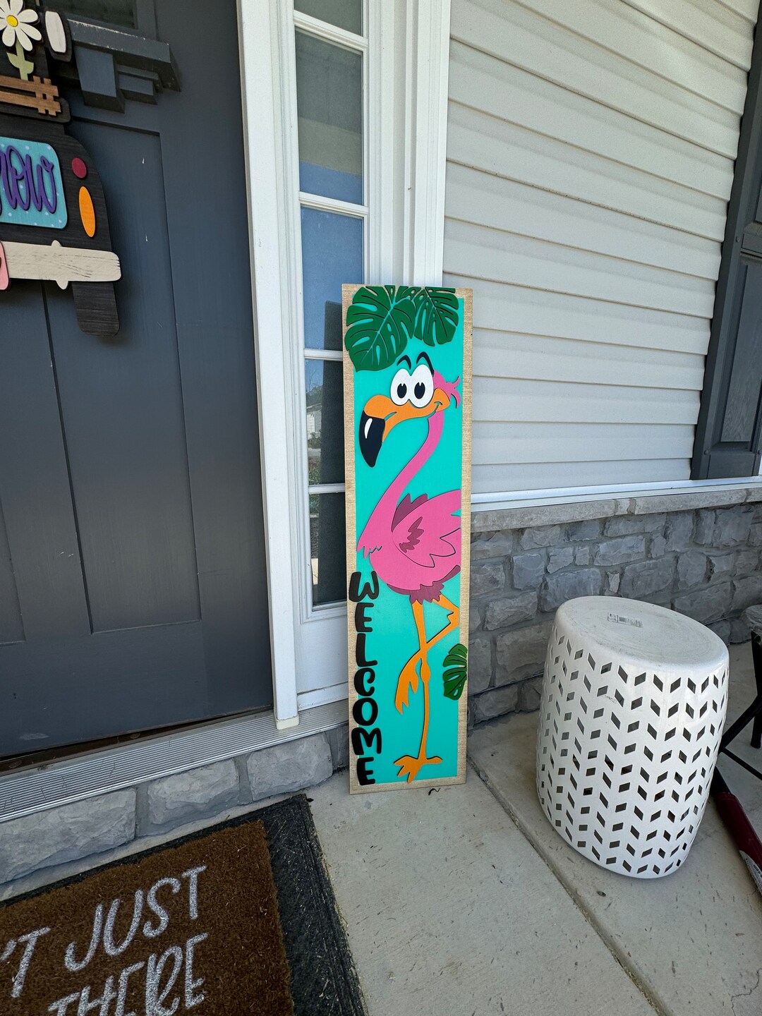 Flamingo Summer Porch Sign/ Flamingo/ Flamingo Sign/large Summer Sign ...