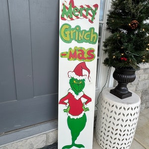 Grinch Christmas Porch Leaning Sign/ Merry Grinchmas Leaning Sign ...