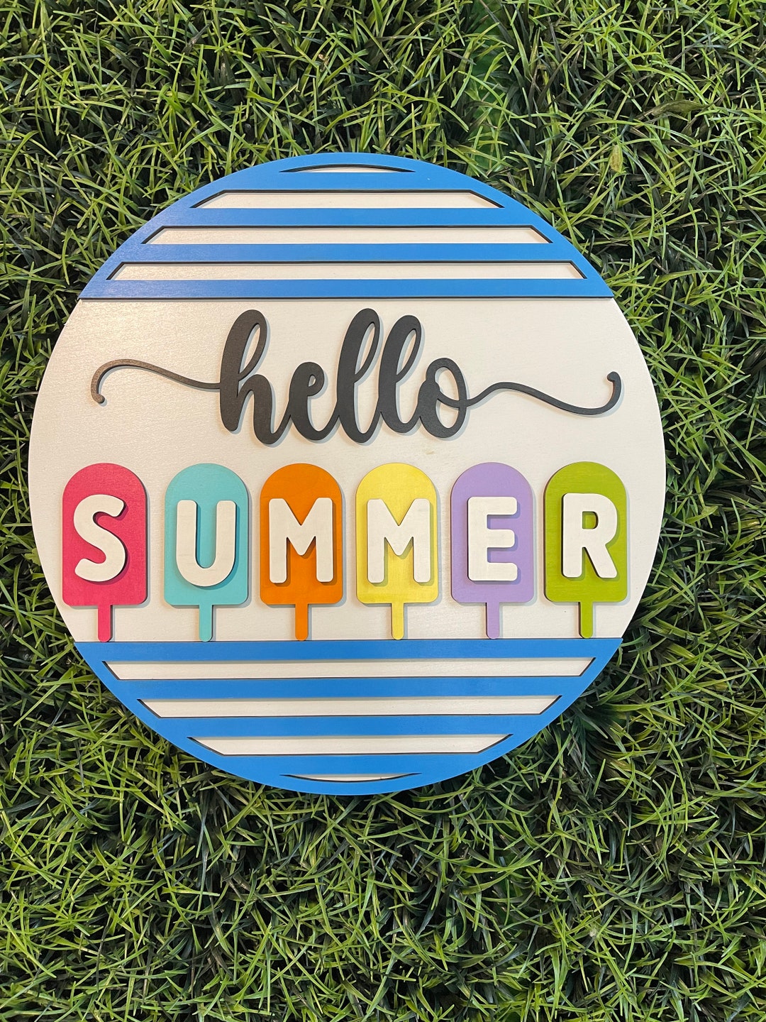 Hello Summer Popsicle Door Hanger/ Summer Sign/ Welcome Sign for the ...