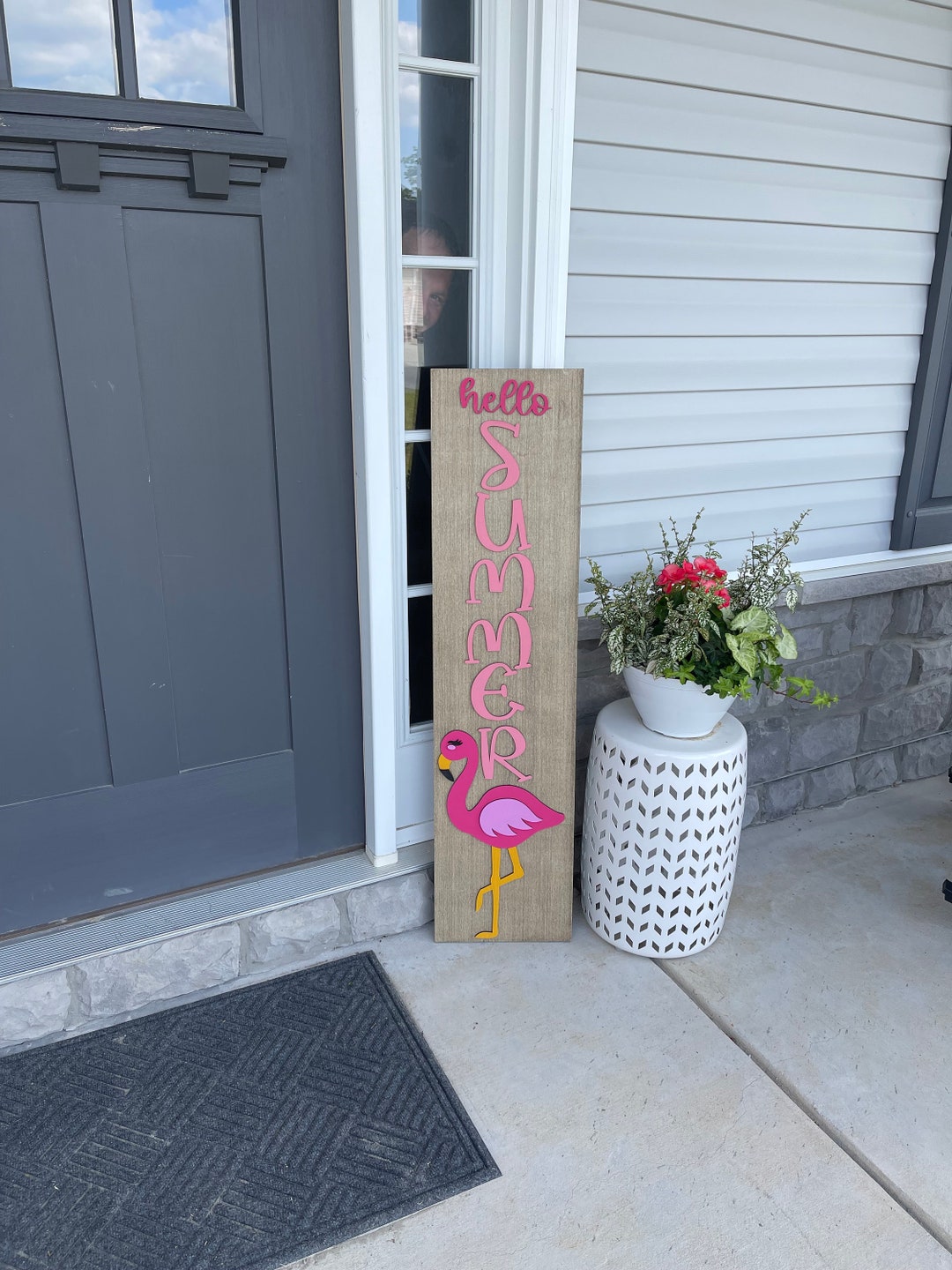 Flamingo Summer Porch Sign/ Flamingo/ Large Flamingo Sign/ Summer Porch ...