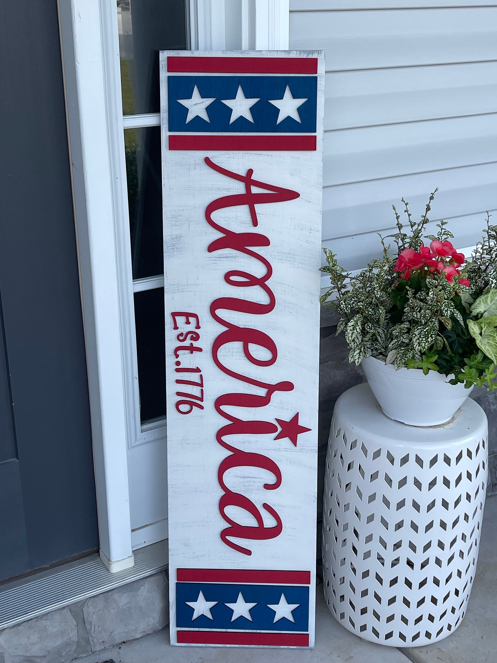 Patriotic 4th of July Porch Sign/ Patriotic Sign/ July 4th Large Sign ...
