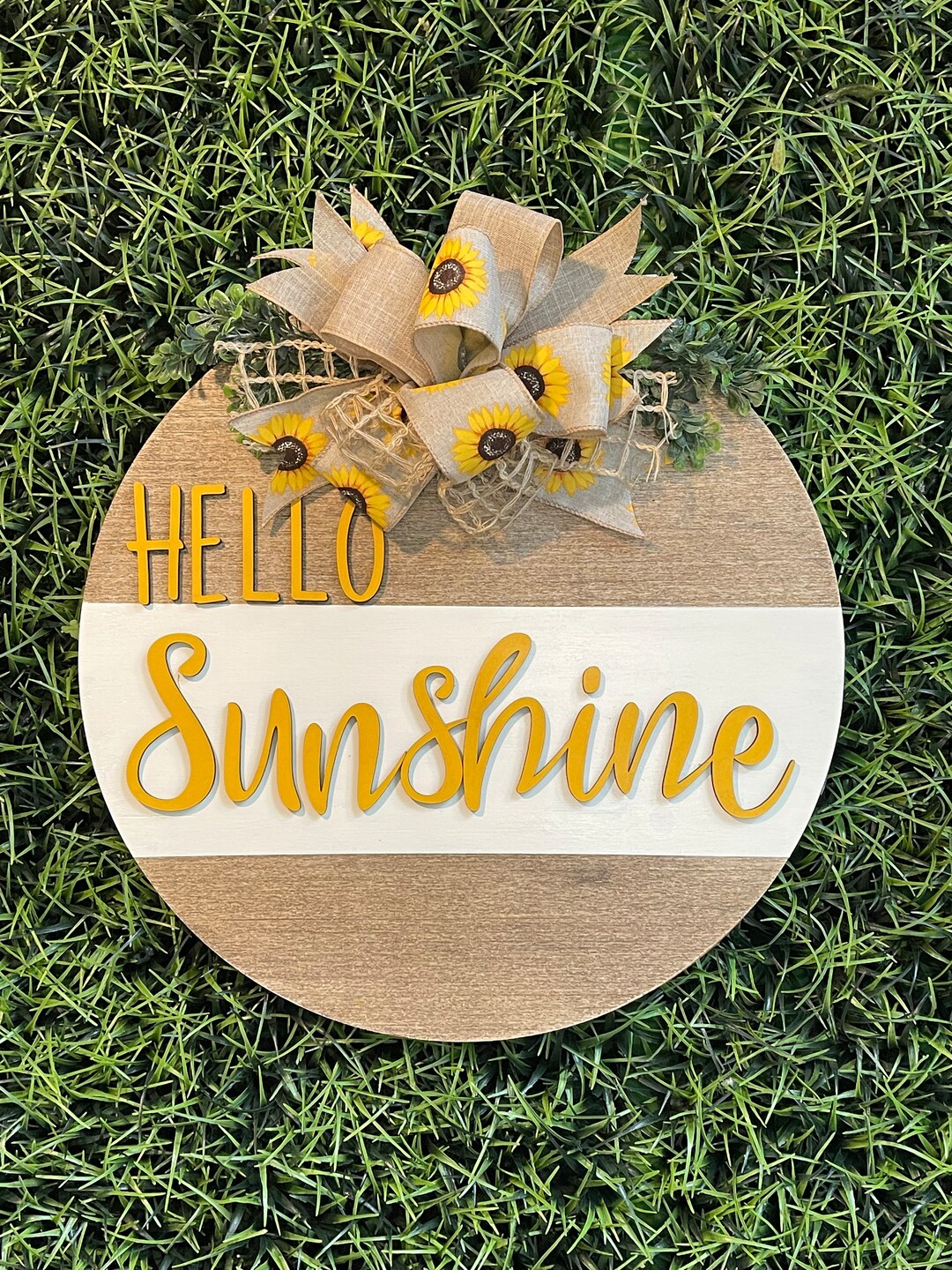 Hello Sunshine Door Hanger Sunflower Door Hanger/ Sunflower Sign/ Front ...