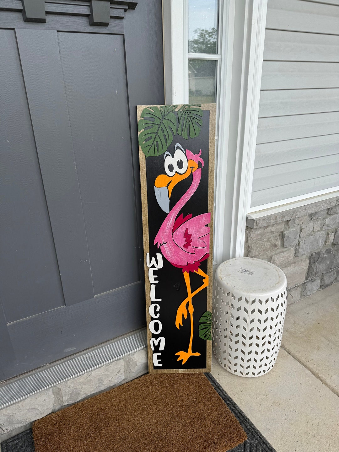 Flamingo Summer Porch Sign/ Flamingo/ Flamingo Sign/large Summer Sign ...
