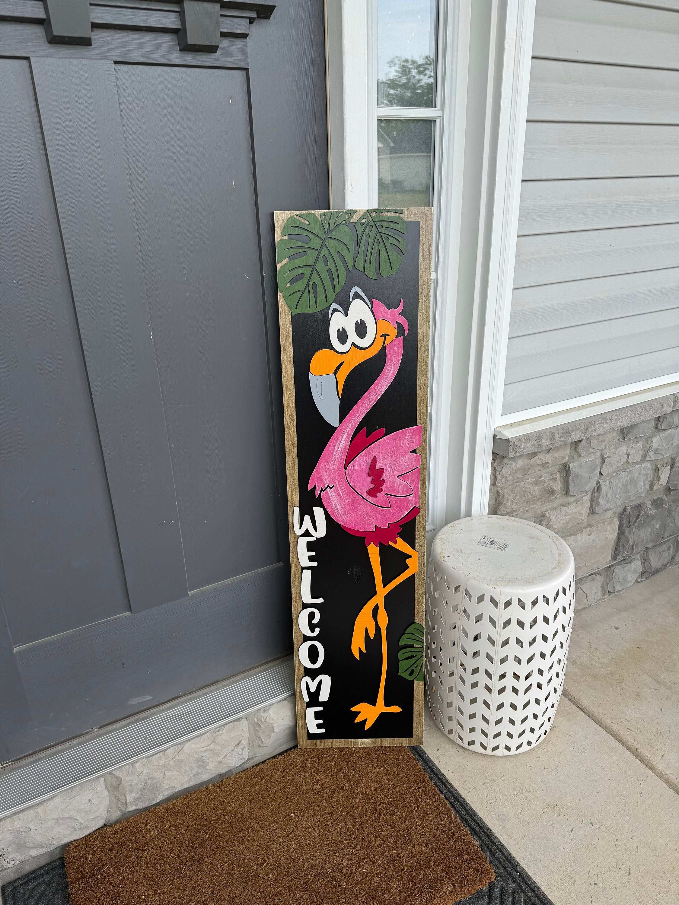Flamingo Summer Porch Sign/ Flamingo/ Flamingo Sign/large Summer Sign ...
