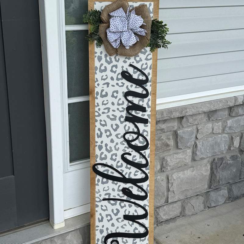 Welcome Leopard Sign - Etsy