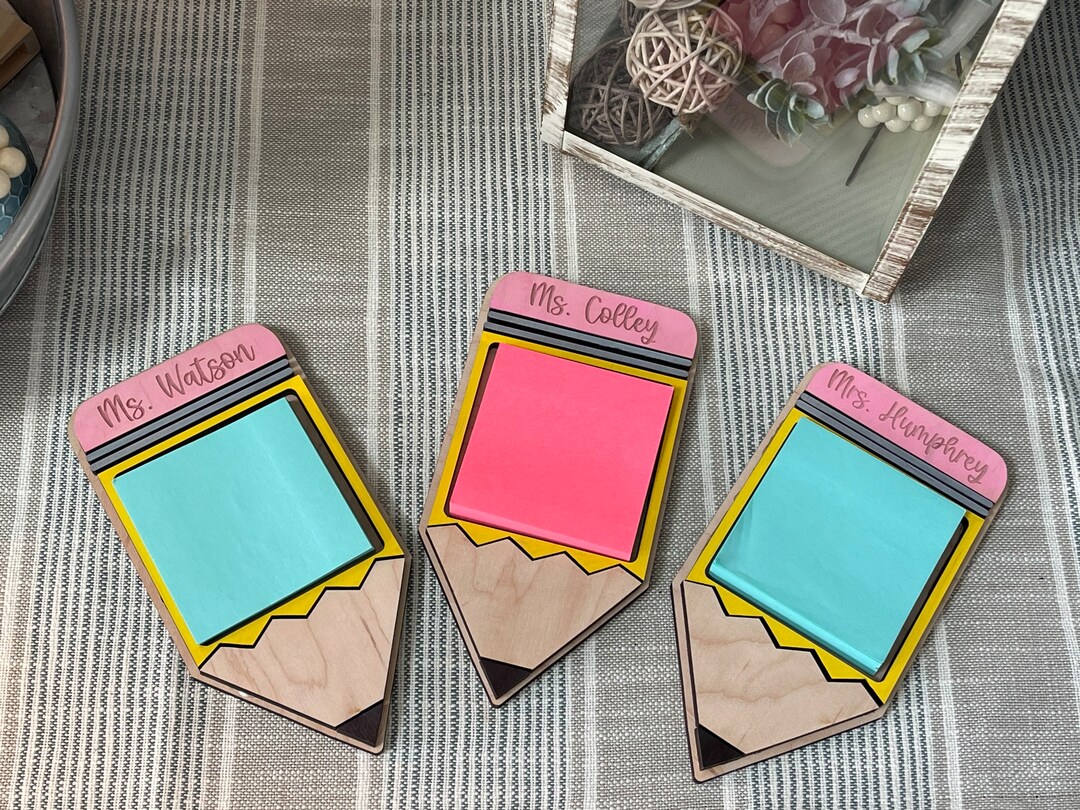 Teacher Post-it Note Holder Personalized - Etsy