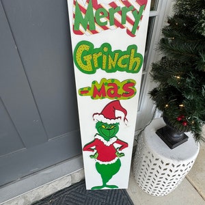 Grinch Christmas Porch Leaning Sign/ Merry Grinchmas Leaning Sign ...