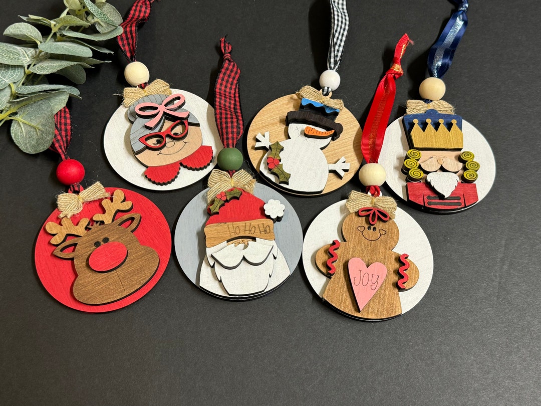 Traditional Christmas Character Ornaments/ Set of 6 Ornaments ...
